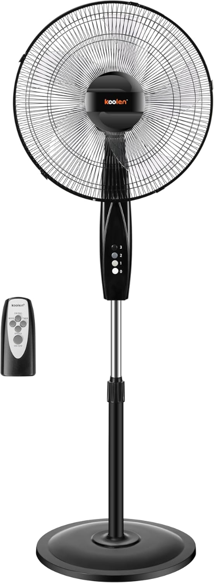 Cullen Stand Fan 16-inch 5 Blades 50W Black | Alkhunaizan